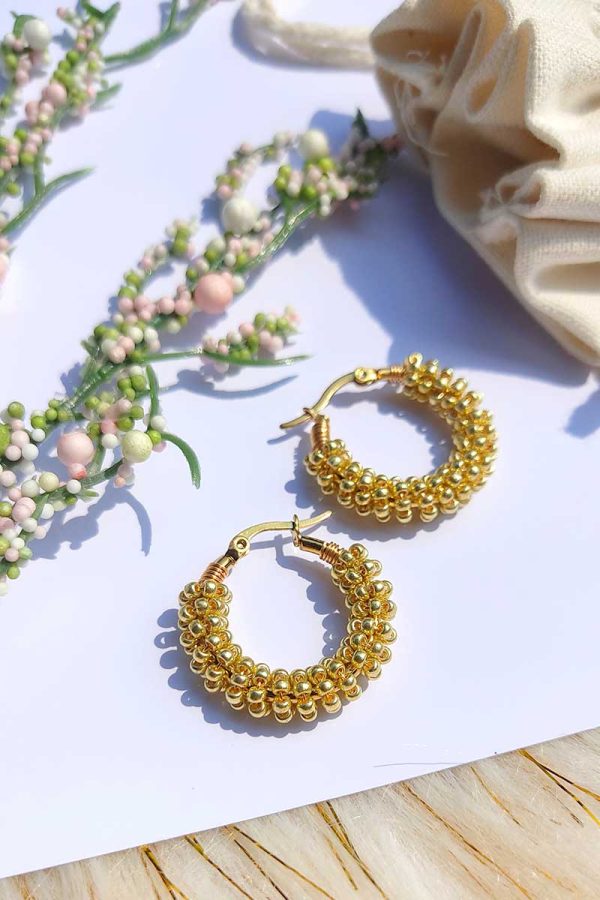 Candonga 2 cm entorchada dorado mate - Alexandra Accesorios